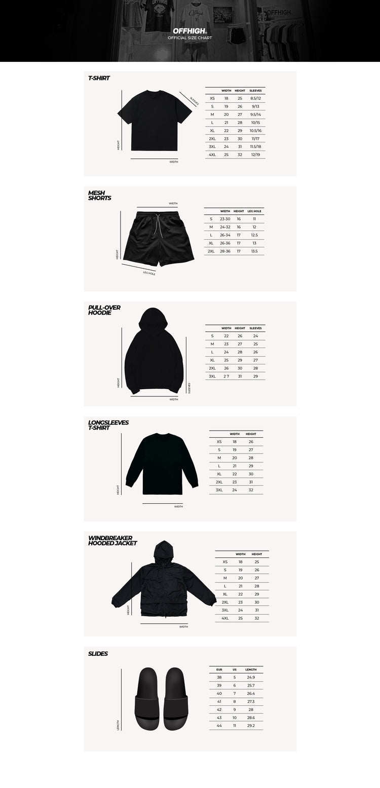 Size Chart – OFFHIGH